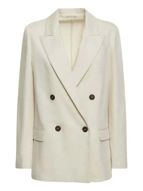 Brunello Cucinelli Double Breasted Blazer - Nude