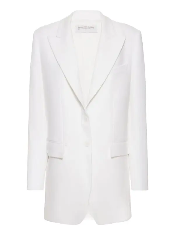 Michael Kors Crepe Sable Boyman-fit Suit Coat - White