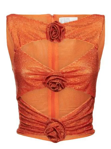 Giuseppe Di Morabito Embellished Cutout Top - Red