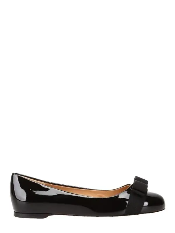 FERRAGAMO Vara Ballet Flats With Bow Detailing - Black