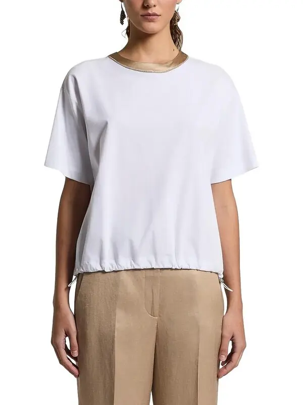 Peserico Contrast Trim T-shirt - White
