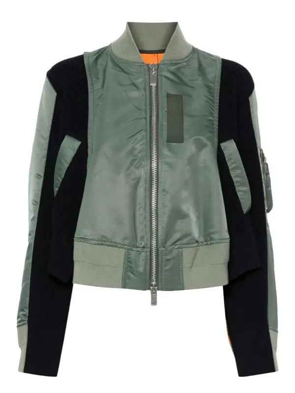 Sacai Panelled Bomber Jacket - Black