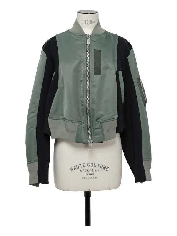 Sacai Panelled Bomber Jacket - Gray