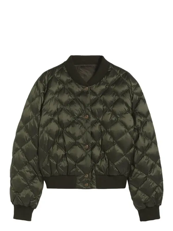 Max Mara Bsoft Quilted Bomber Jacket - Green