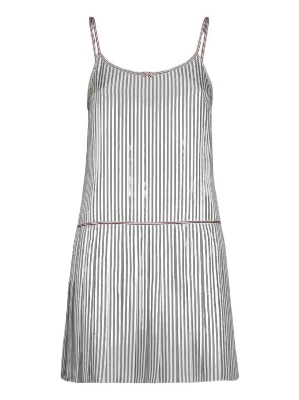 Thom Browne Striped Pleated Mini Dress - Grey