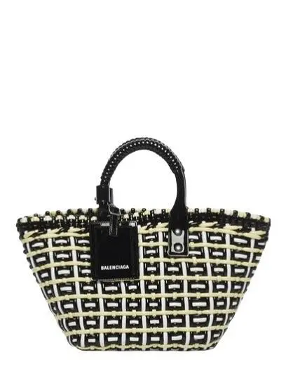 Balenciaga Xs Bistro Basket Tote Bag - Black