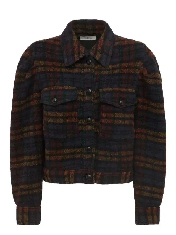 Isabel Marant Étoile Wool Blend Plaid Jacket - Black