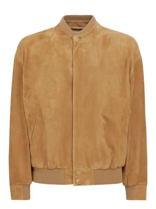 THE ROW Naran Leather Bomber Jacket - Brown