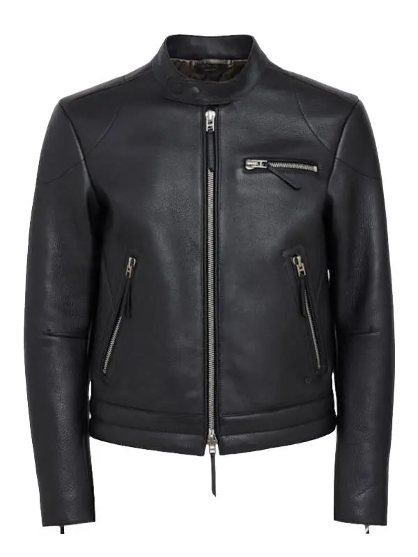 TOM FORD Leather Biker Jacket - Black