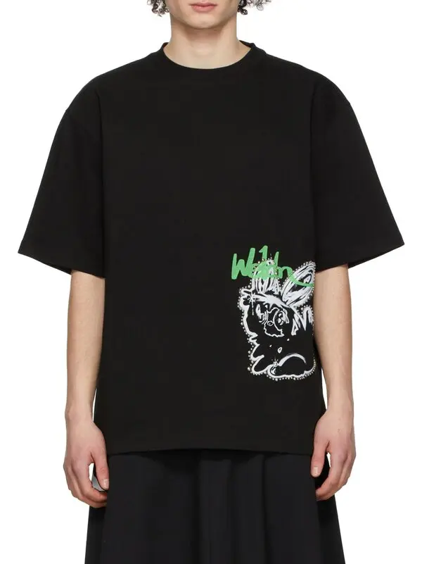 We11Done Logo-print Cotton T-shirt - Black