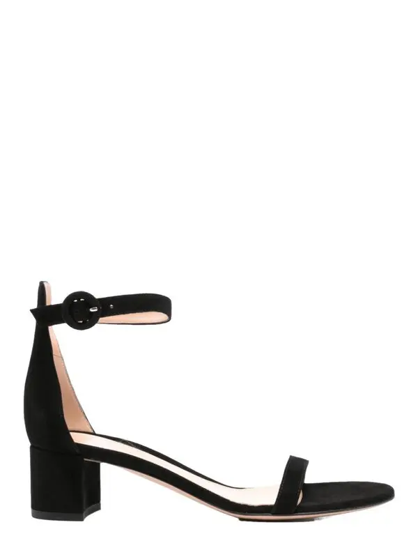 GIANVITO ROSSI Round-headed High-heeled Sandals With Ankle Strap - Black