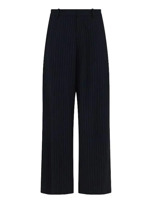 Acne Studios Pinstripe Viscose Trousers - Black