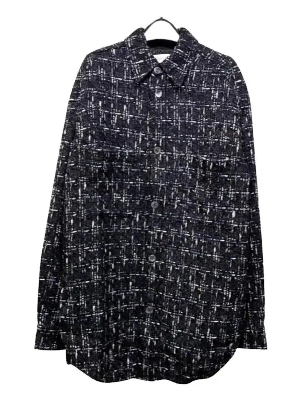 Faith Connexion Tweed Plaid Shirt - Black