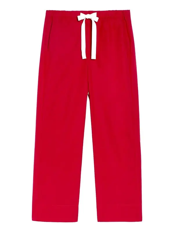 Max Mara Poplin Drawstring Trousers - Red