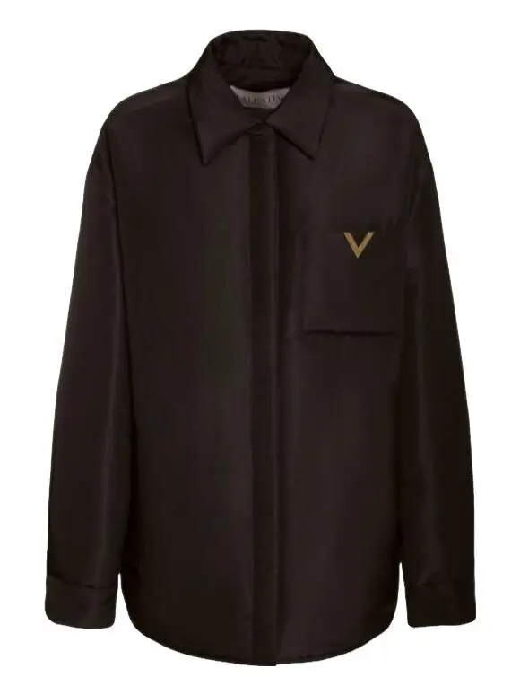 Valentino Garavani Padded Silk Faille Overshirt - Black
