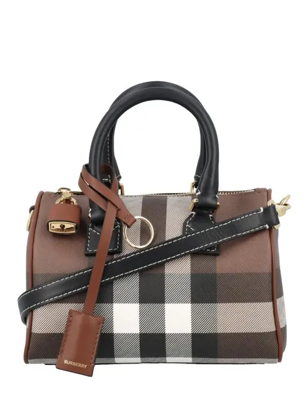 Burberry Checked Bowling Shoulder Bag - Black