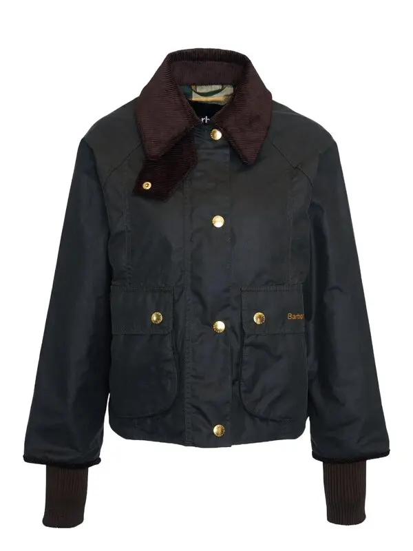 Barbour Beadnell Waxed Cropped Jacket - Black