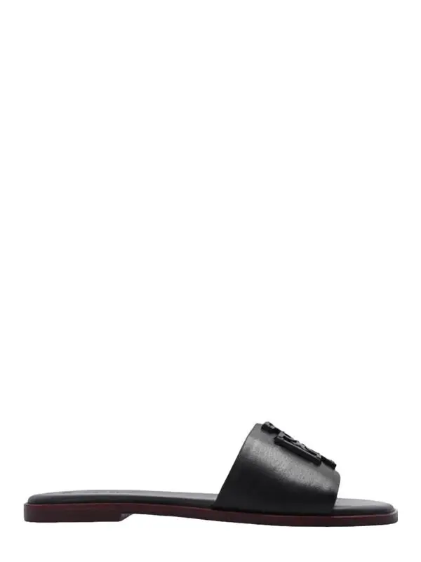 Tory Burch Ines Logo-patch Slides - Black