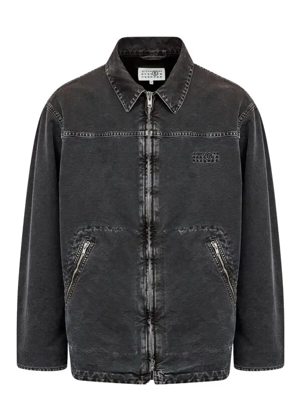 MAISON MARGIELA Numbers Motif Zip Up Jacket - Black