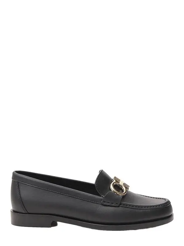 FERRAGAMO Gancini Buckle Loafers - Black