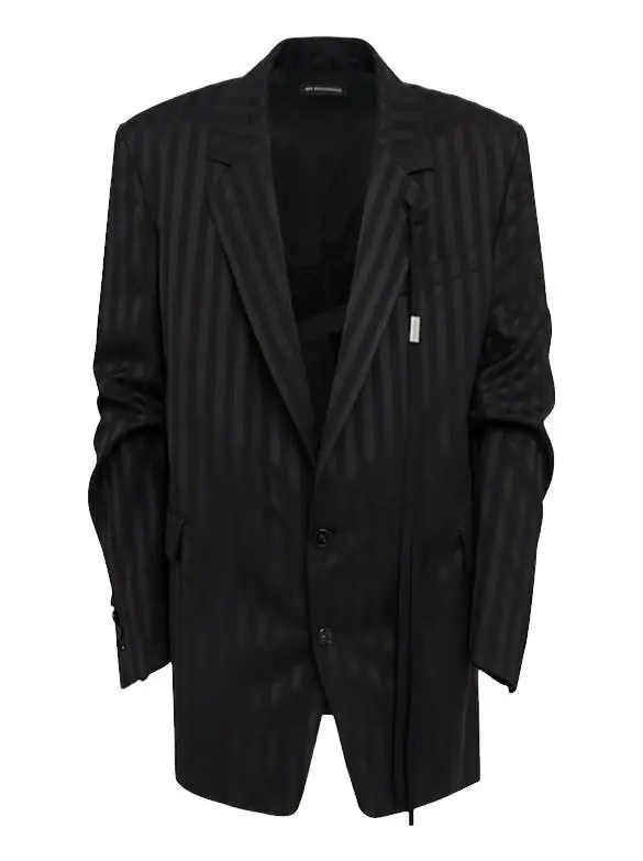 ANN DEMEULEMEESTER Tailored Jacket With Vertical Stripes - Black