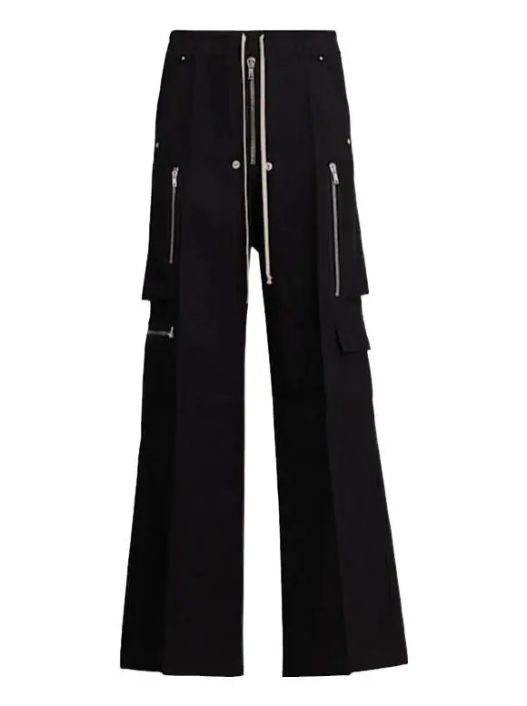 Rick Owens Cargobelas Wool Zipped Pants - Black