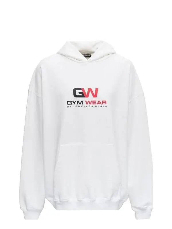 Balenciaga Printed Hooded Sweater - White