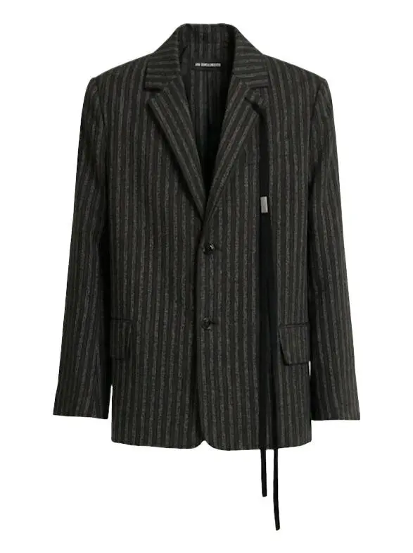 ANN DEMEULEMEESTER Tailored Wool Blend Blazer - Black