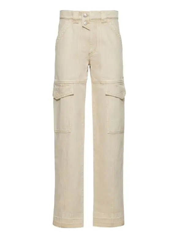 Isabel Marant Étoile Vayoneo Cotton Denim Cargo Jeans - Nude