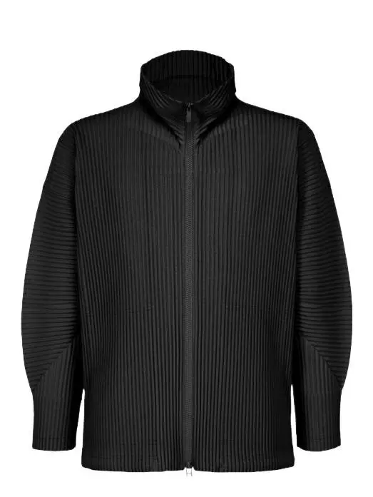 Issey Miyake Pleated Zip-up Cardigan - Black