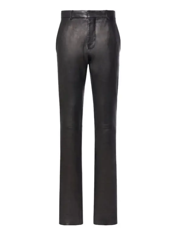 ANN DEMEULEMEESTER Mid-rise Skinny Leather Pants - Black