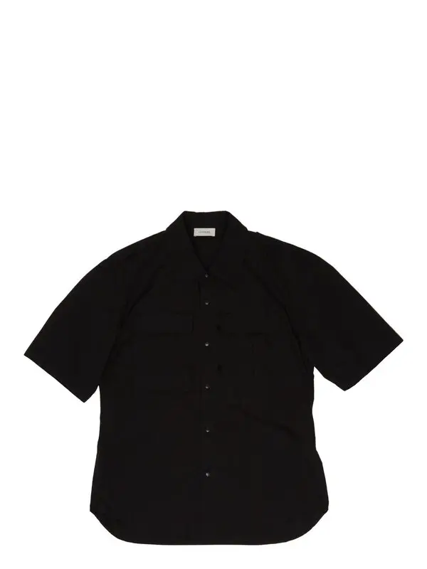 LEMAIRE Reporter Cotton Shirt - Black