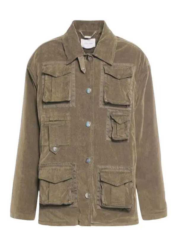 Blumarine Oversized Velvet Jacket With Pockets - Brown