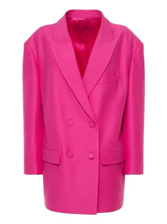 Valentino Garavani Oversize Wool Silk Crepe Blazer - Pink