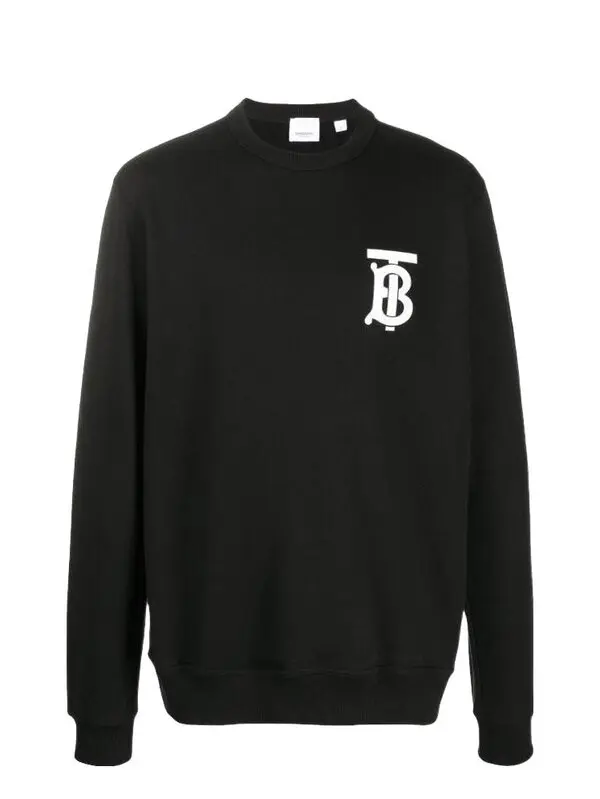Burberry Monogram Logo Cotton Sweatshirt - Black