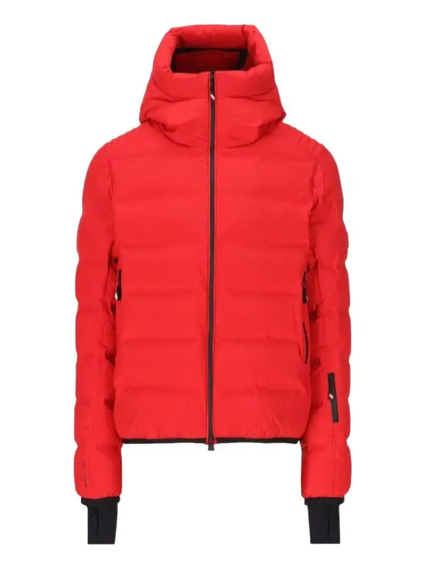 Moncler Lagorai Short Down Jacket With Hood - Fiery Red