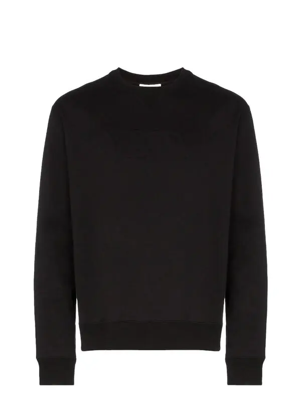 Valentino Garavani Logo Embossed Cotton Sweatshirt - Black