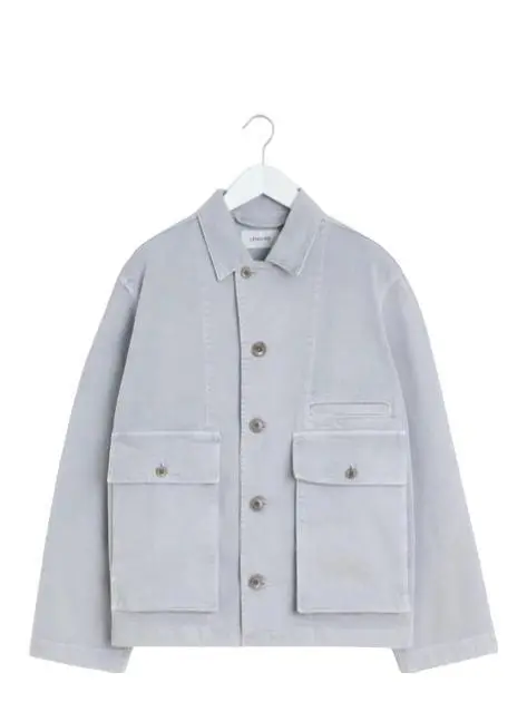 LEMAIRE Long Sleeve Buttoned Jacket - Snow Blue Gray