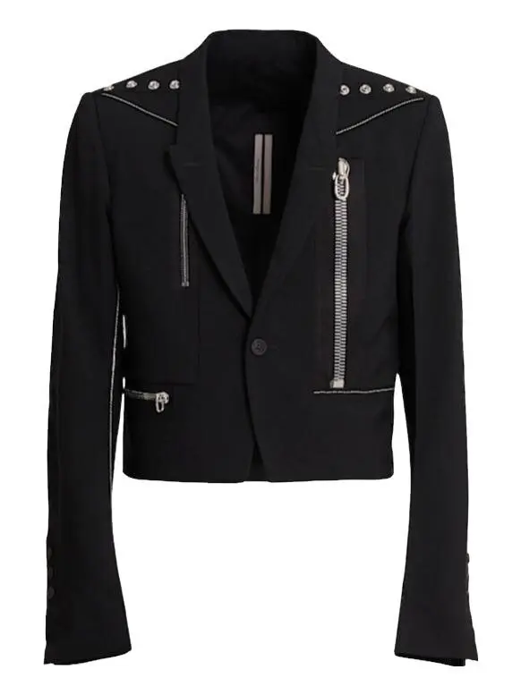 Rick Owens Grain De Poudre Blazer - Black