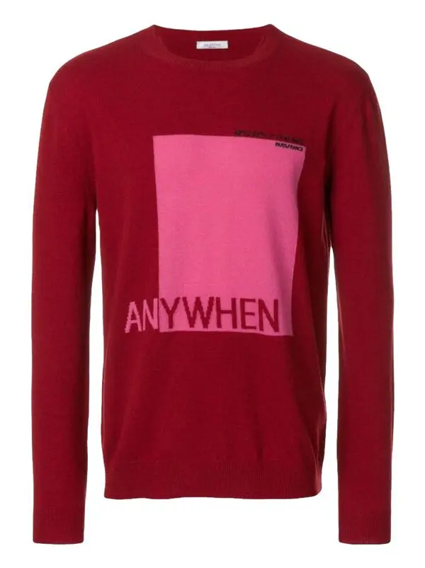 Valentino Garavani Logo Knit Pullover - Red