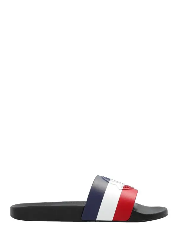 Moncler Basile Logo Embossed Slides - Black