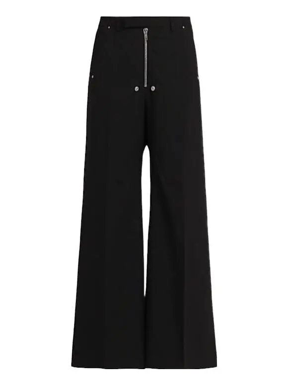 Rick Owens Tailored Wool Wide Leg Trousers - Black