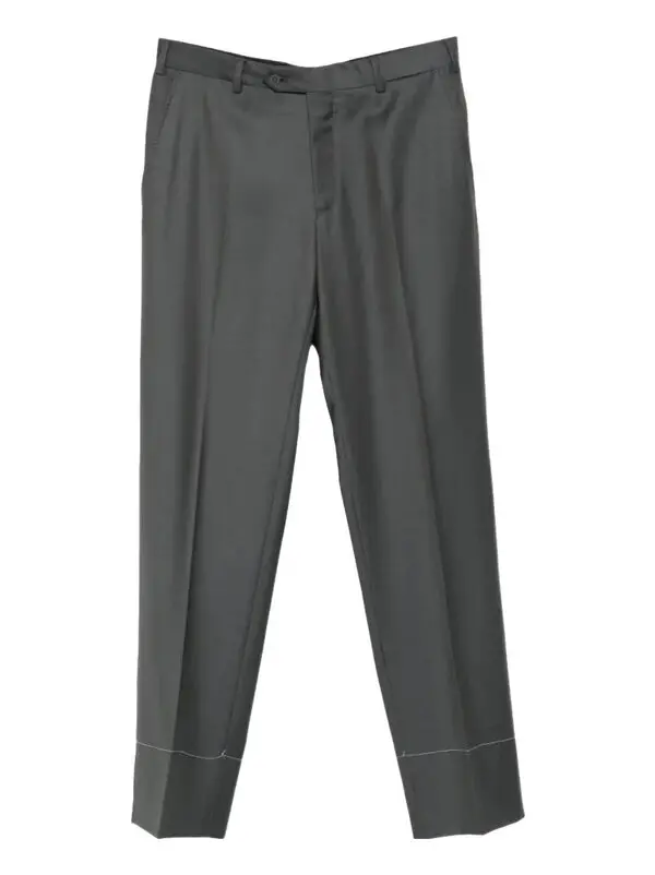 Brioni Tigullio Pressed-crease Tailored Trousers - Green