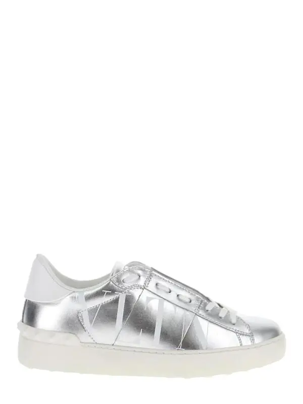 Valentino Garavani Rockstud Metallic Leather Sneakers - White