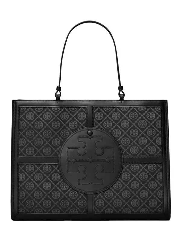 Tory Burch Ella Monogram Shopper Bag - Black