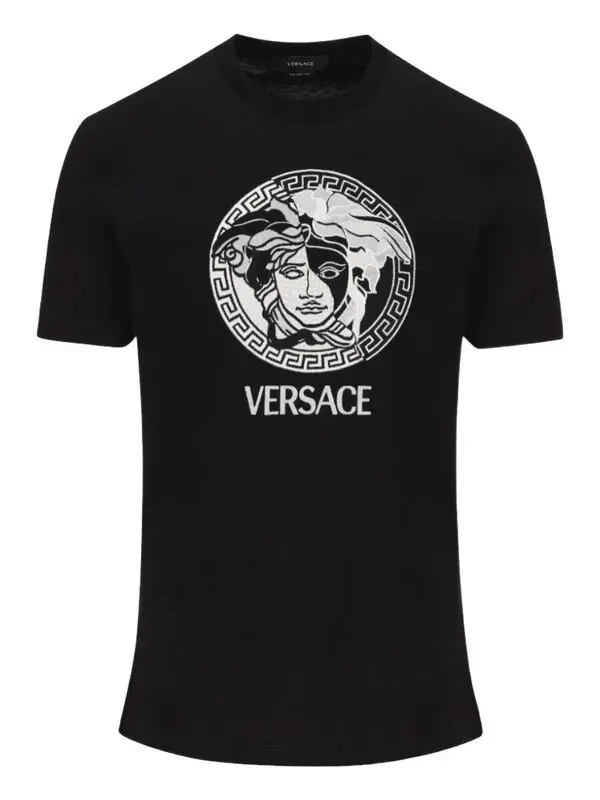 Versace Medusa Printed Crewneck T-shirt - Black