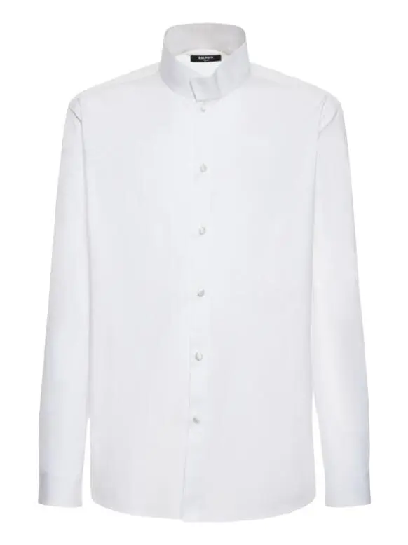 Balmain Covered Cotton Satin Shirt - White