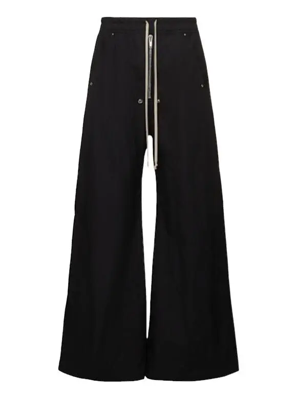 Rick Owens Wide Leg Cotton Pants - Black
