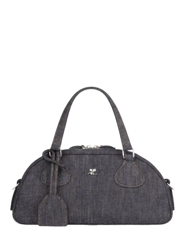 COURREGES Friday Bowling Denim Bag - Black