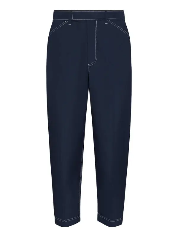 Thom Browne Contrast Stitch Tailored Trousers - Blue
